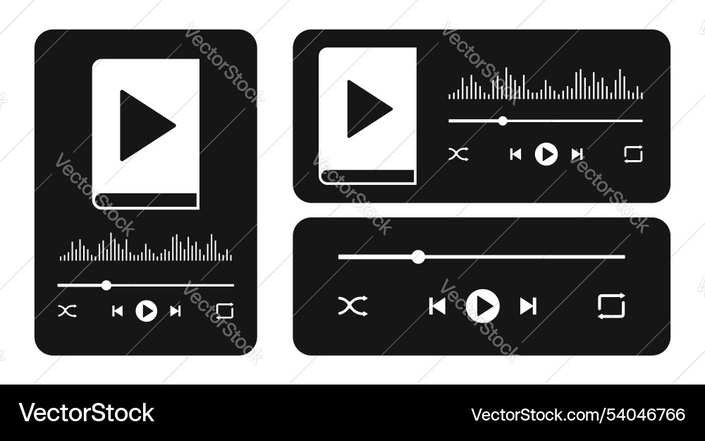 Audiobook app interface templates with audio book Vector Image