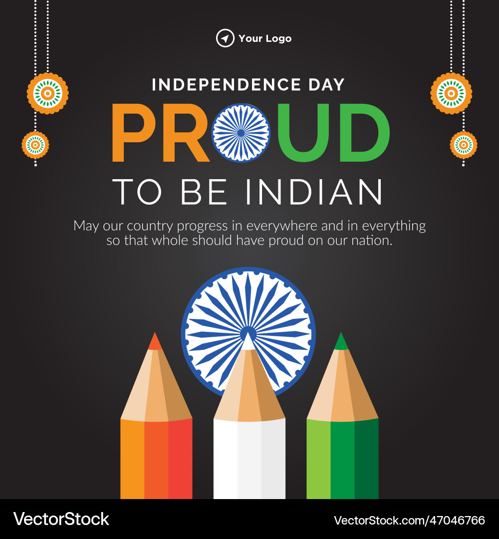 Banner design of independence day Royalty Free Vector Image