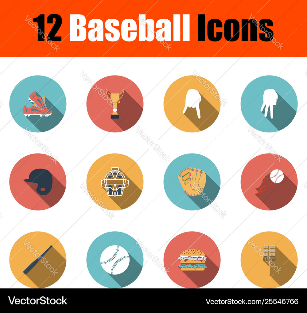 Baseball icon set Royalty Free Vector Image - VectorStock