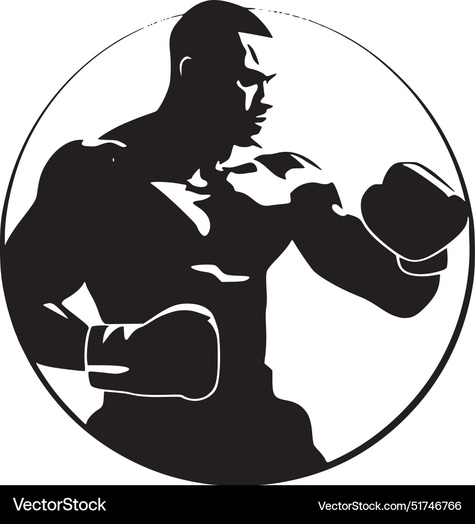 Boxing - black and white Royalty Free Vector Image