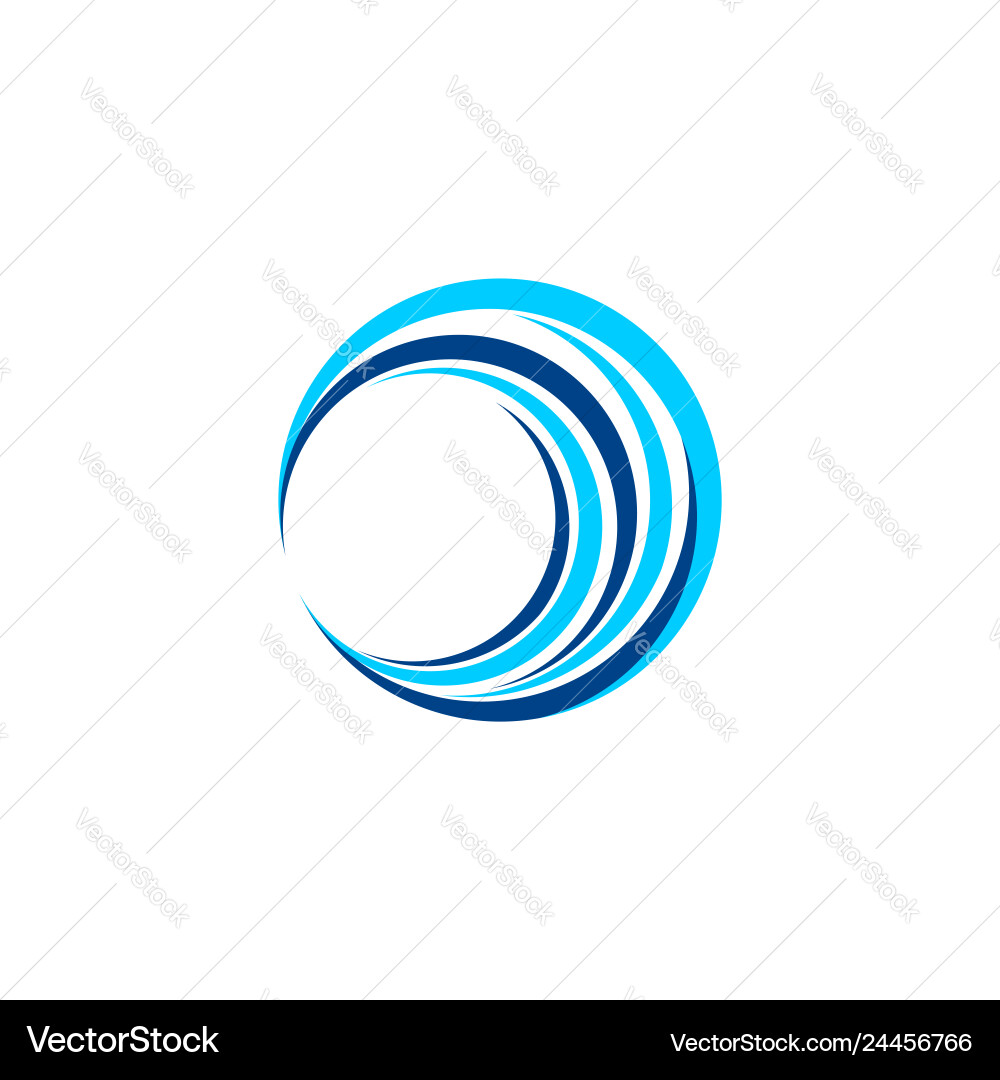 Circle wave logo symbol icon design Royalty Free Vector