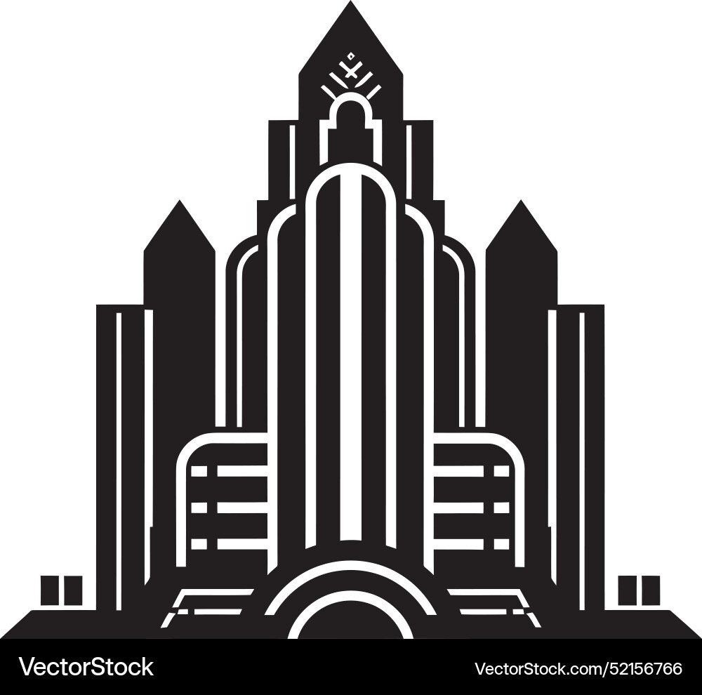 Contemporary structures black building art Vector Image