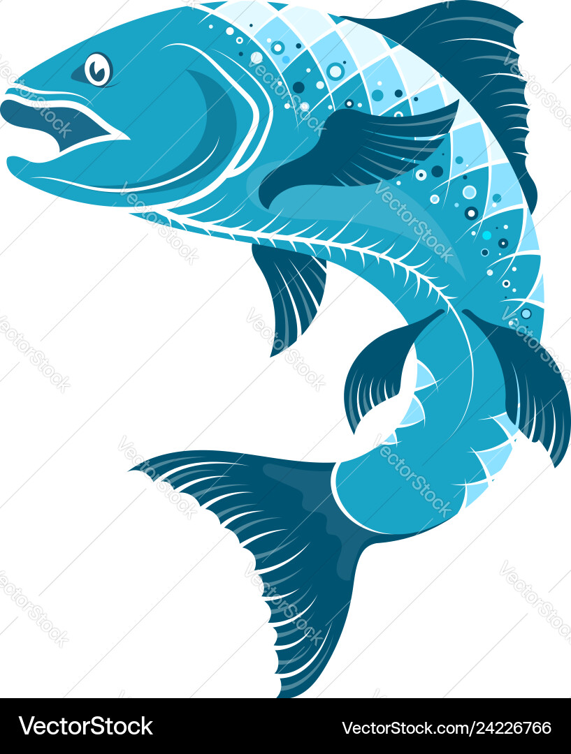 Fish symbol for fishing Royalty Free Vector Image