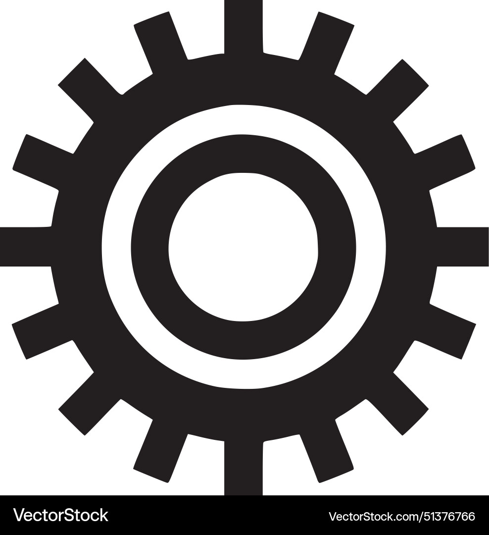Gear - minimalist and flat logo Royalty Free Vector Image