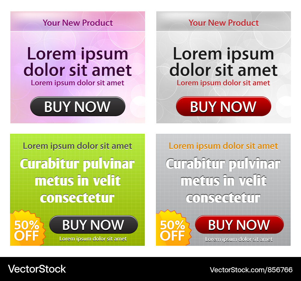 Glossy web banners set Royalty Free Vector Image