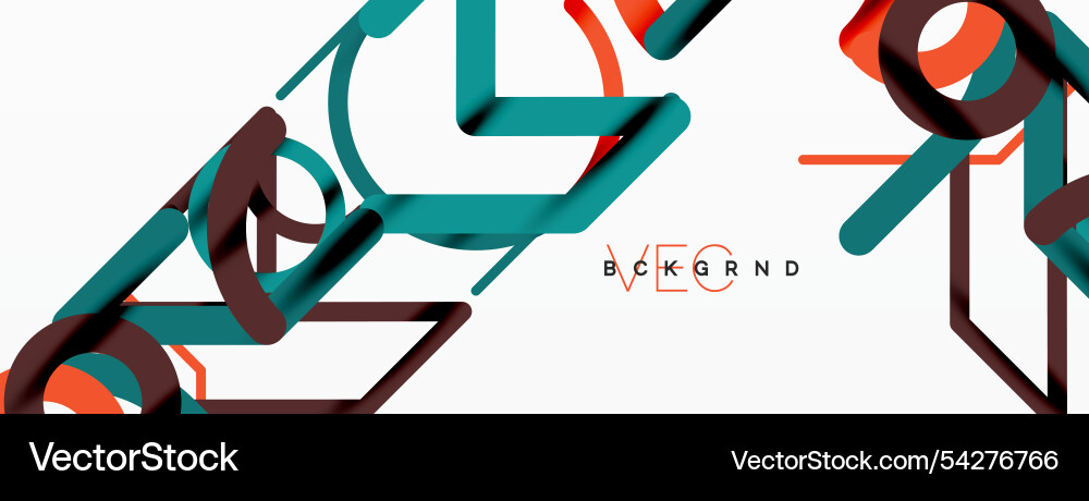 Linear design colorful circles and lines Vector Image