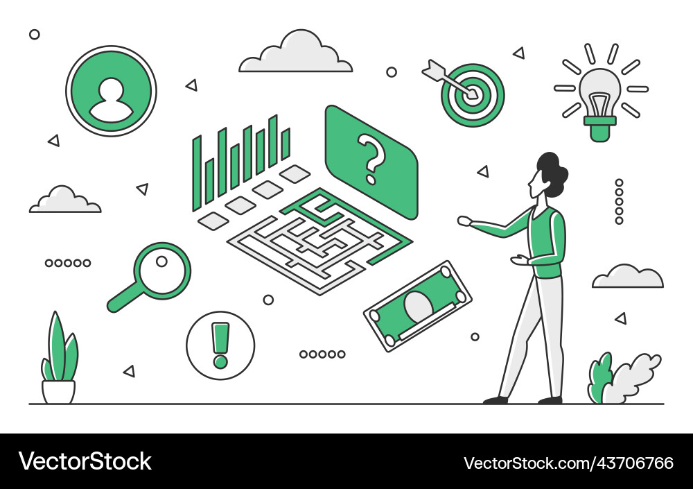 Market trends analysis Royalty Free Vector Image