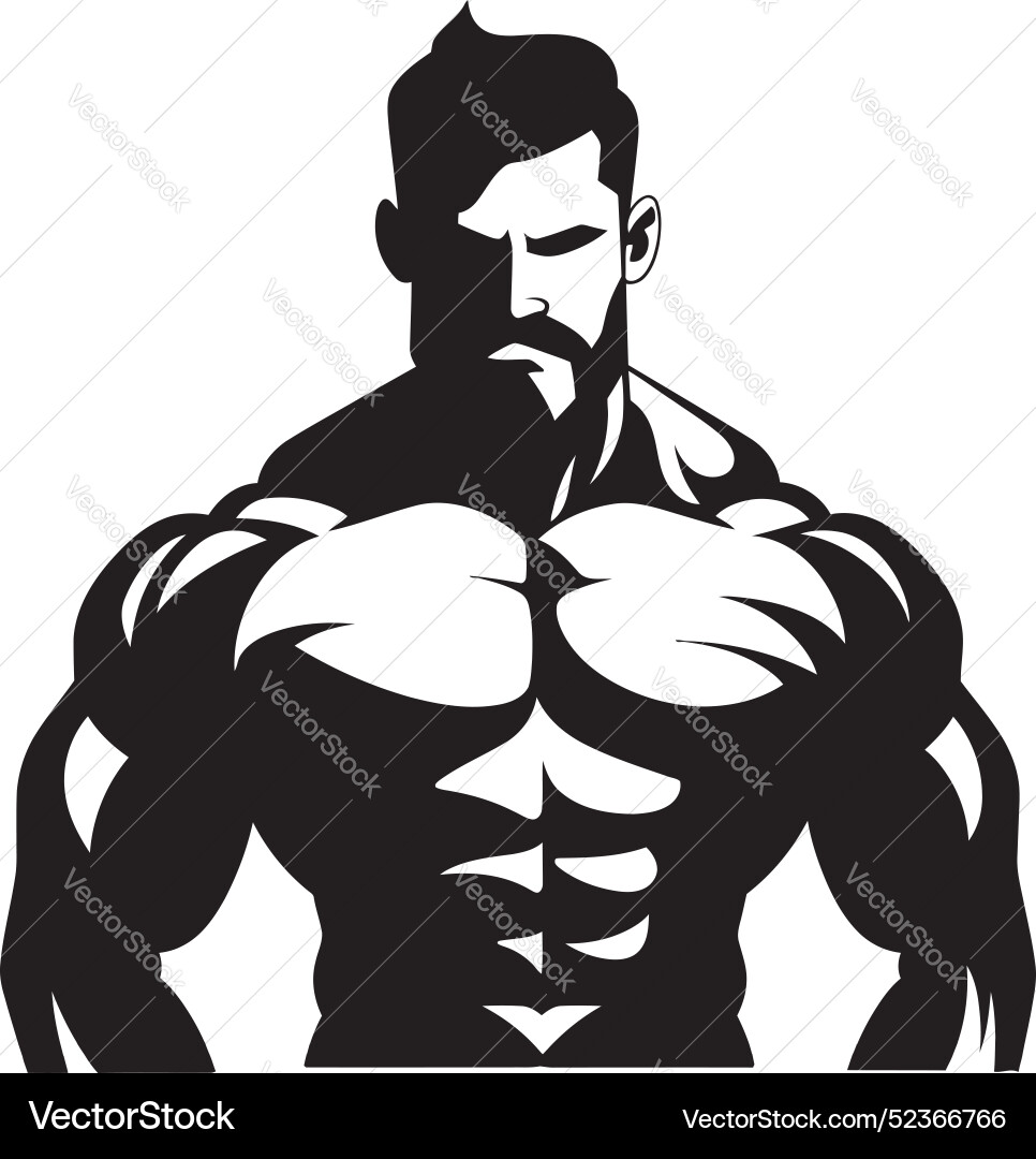 Mighty muscle masterpiece black logo icon Vector Image