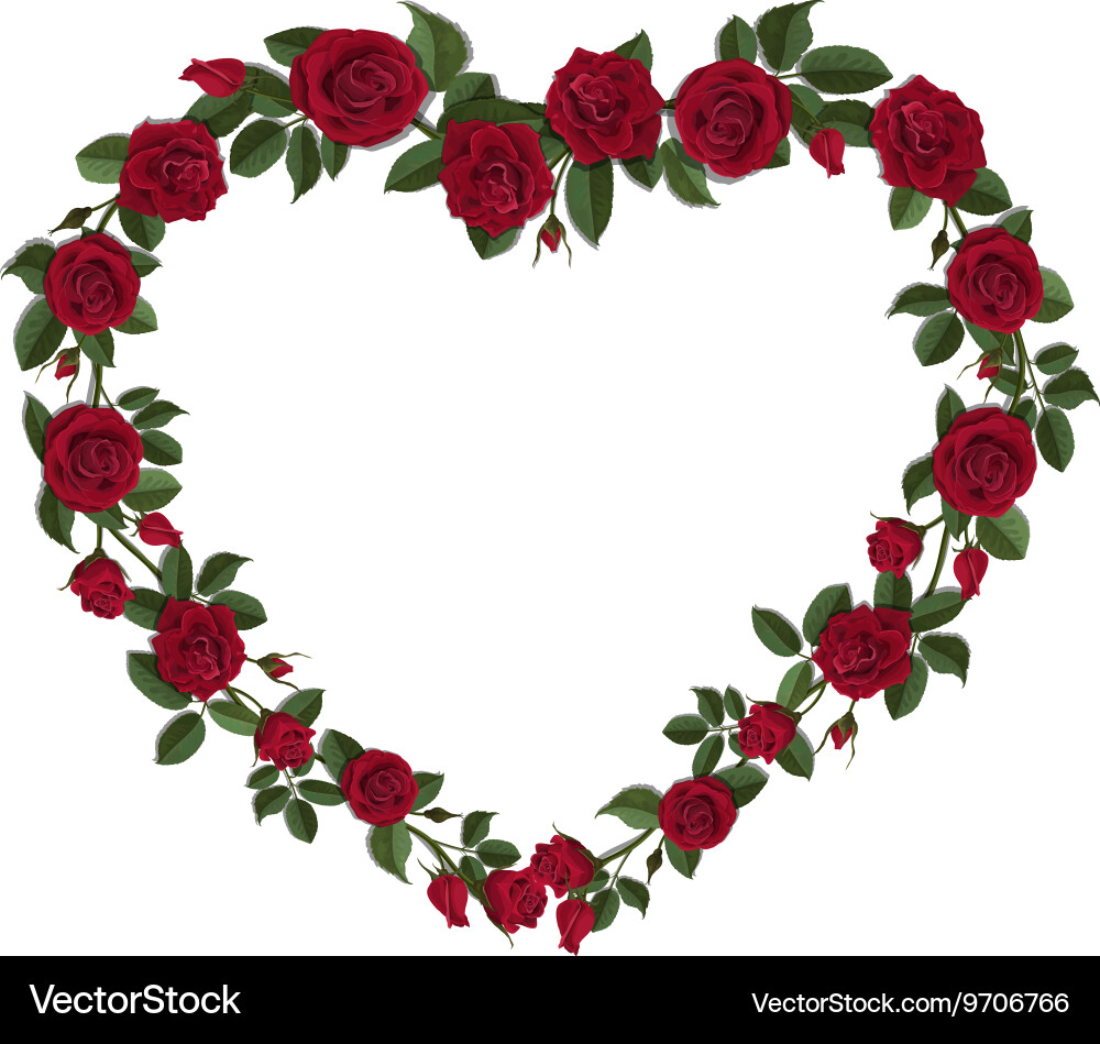 Roses in Heart Shape Royalty Free Vector Image
