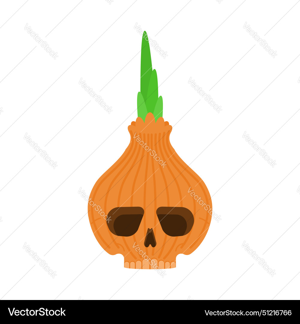 Skull onion isolated bulb onions skeleton deadly Vector Image