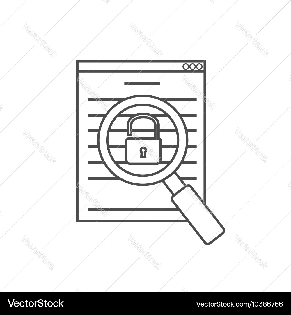 Vulnerability search icon linear Royalty Free Vector Image
