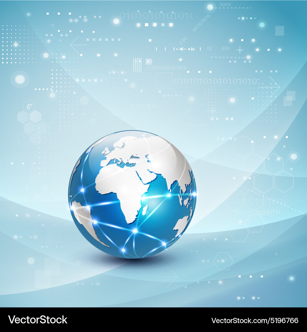 World network communication and technology concept