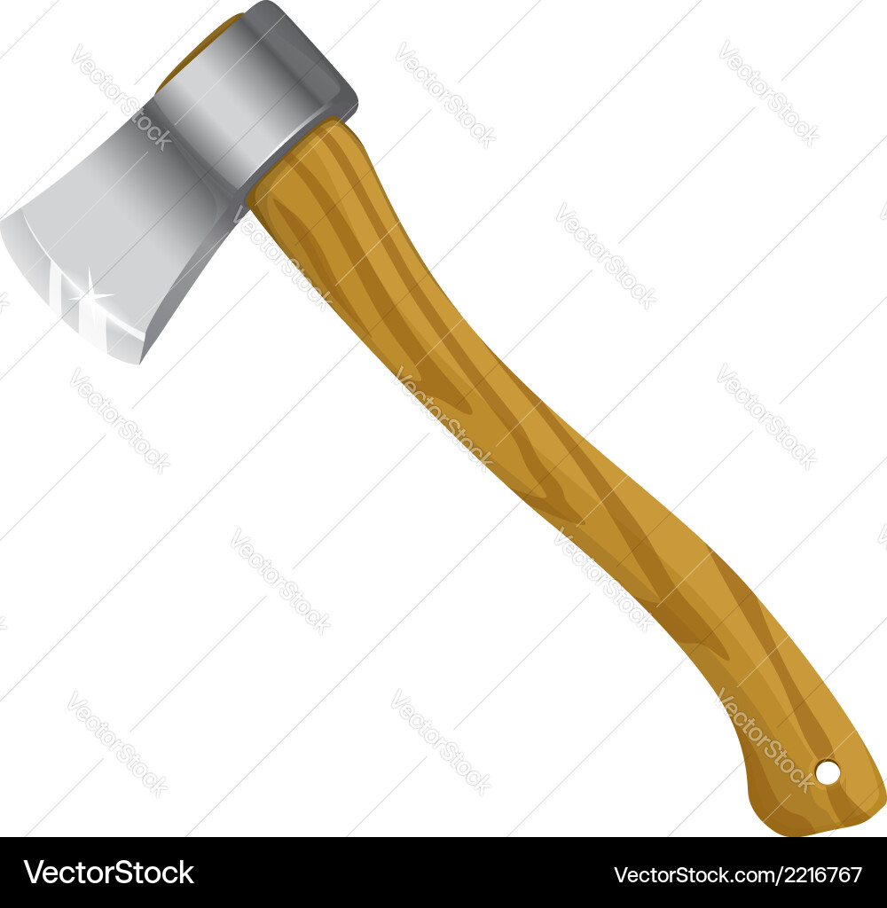 Axe with wooden handle Royalty Free Vector Image