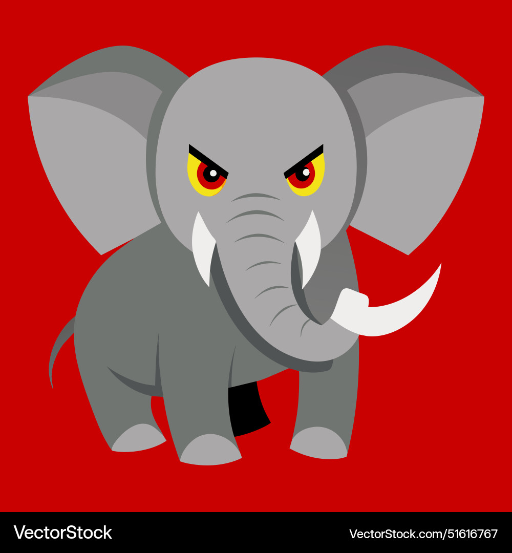 Borneo elephant angry icon Royalty Free Vector Image