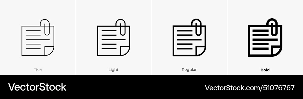Clip icon thin light regular and bold style Vector Image