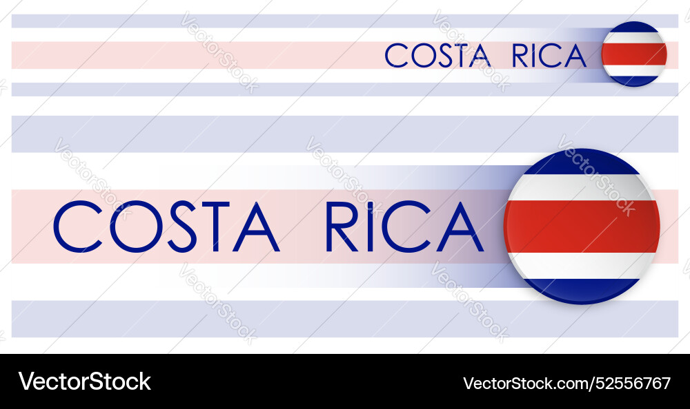Costa rica flag horizontal web banner in modern Vector Image