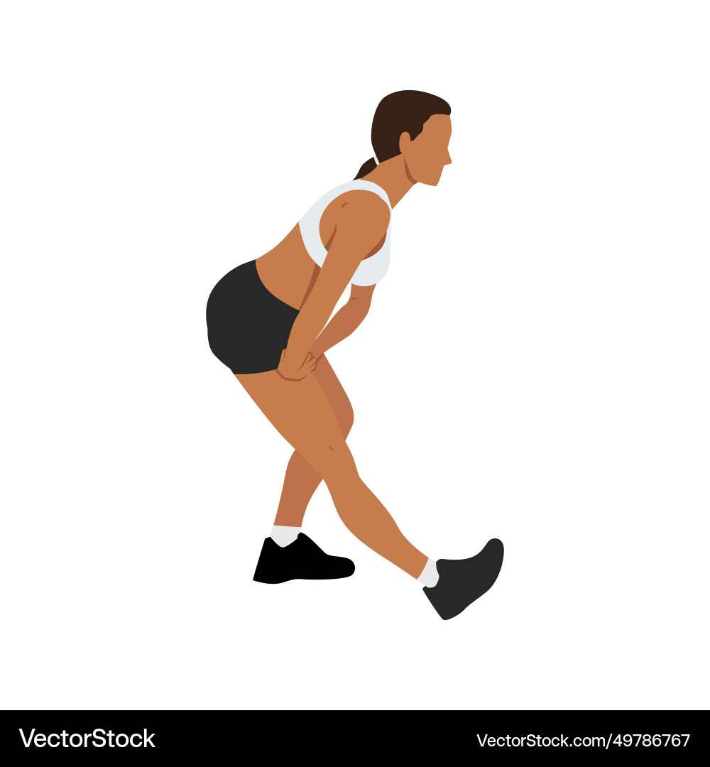 Woman doing standing hamstring stretch exercise Vector Image