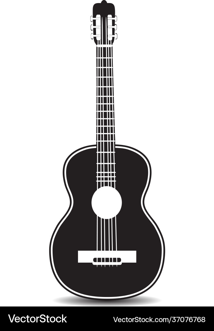 Black and white classic guitar Royalty Free Vector Image