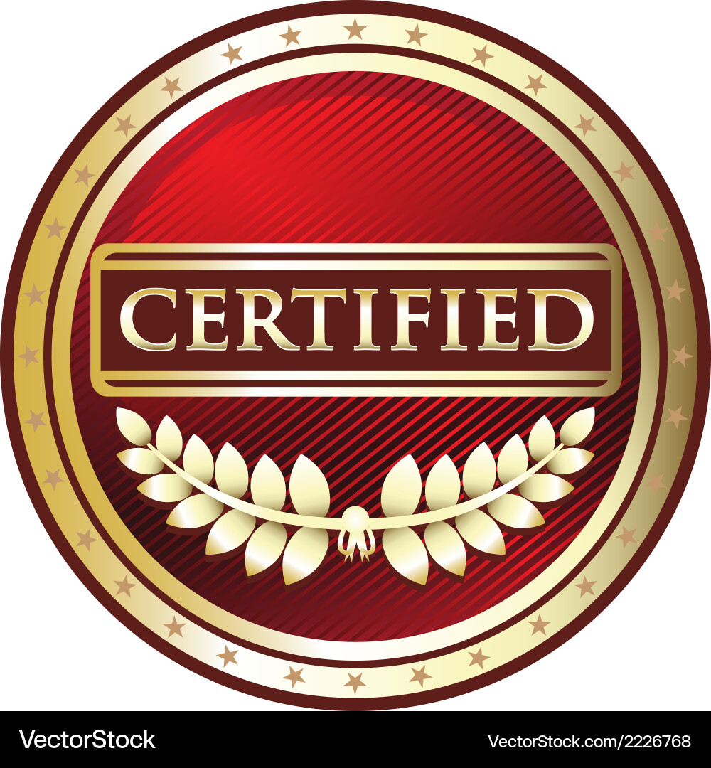 Certified red label Royalty Free Vector Image - VectorStock
