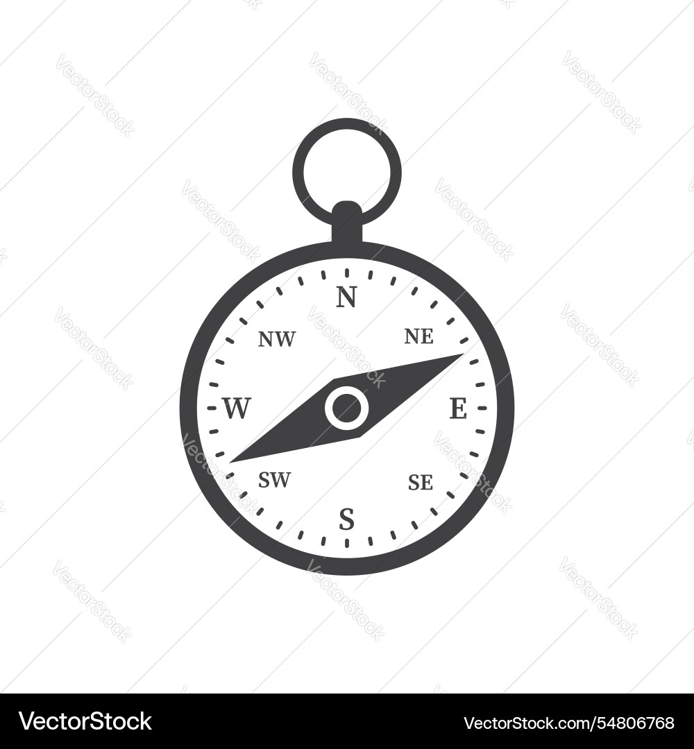 Compass icon in flat style navigation equipment Vector Image
