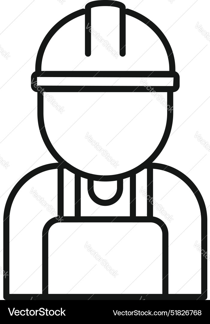 Construction worker wearing protective hard hat Vector Image