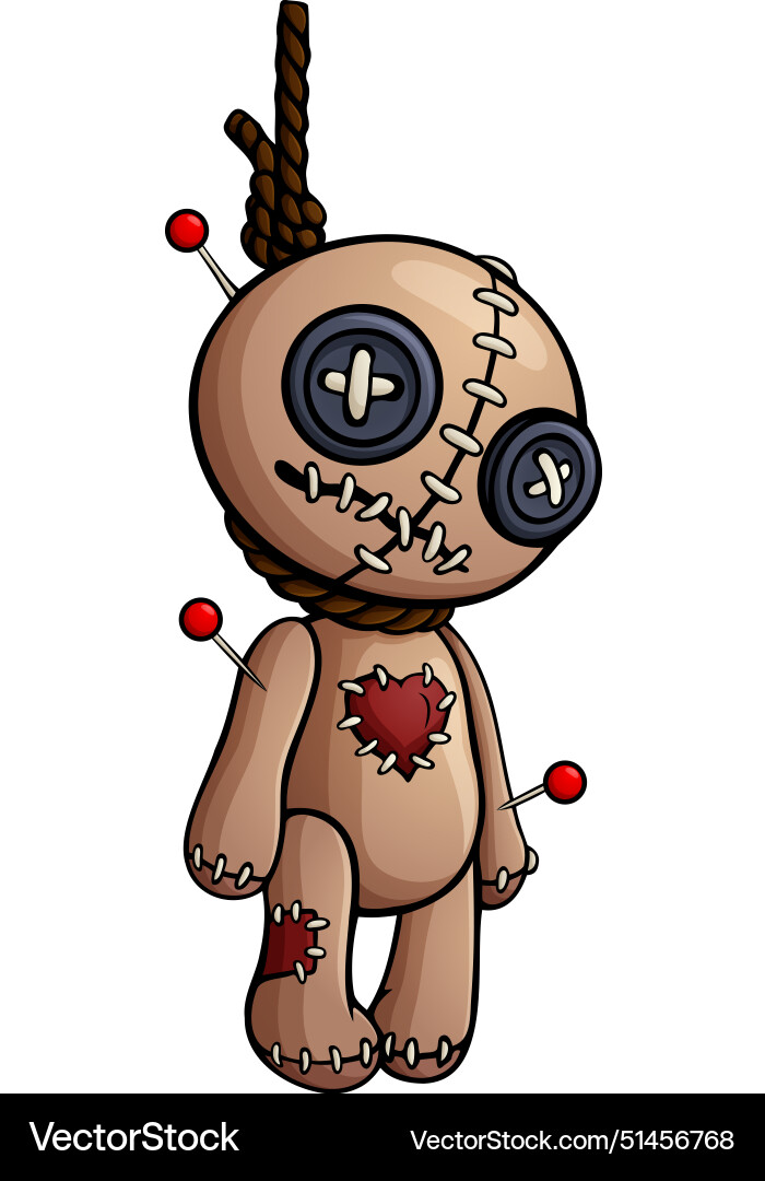 Creepy Voodoo Doll on Rope Royalty Free Vector Image
