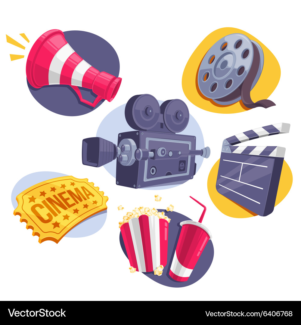 Movie icons set Royalty Free Vector Image - VectorStock