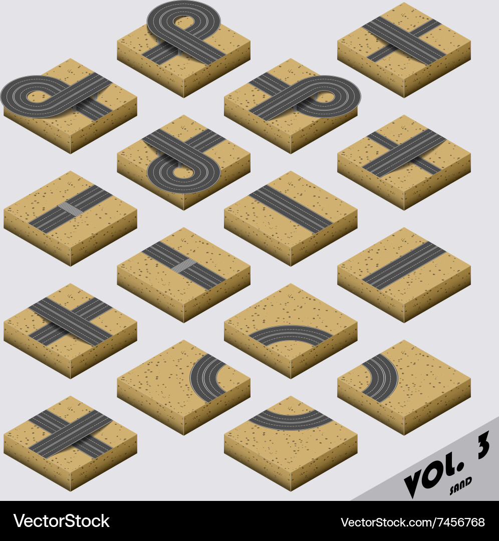 Road Map Kit isometric Lizenzfreies Vektorbild