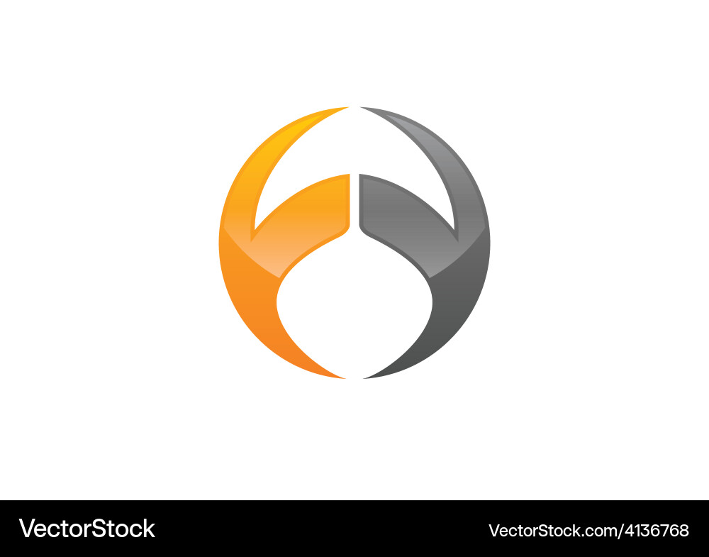 Round arch technology logo Royalty Free Vector Image