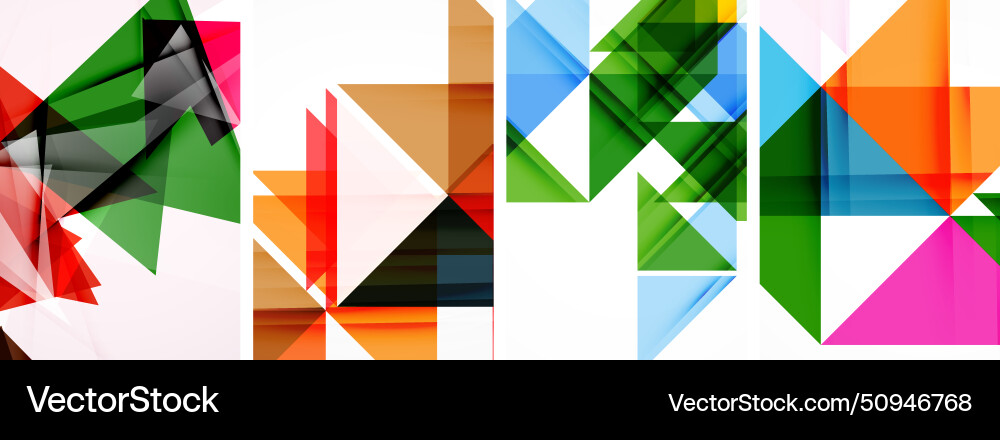 Set of abstract random triangle composition Vector Image