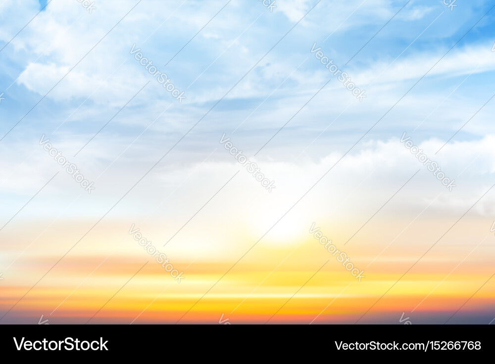 Sunset sky background with transparent clouds Vector Image