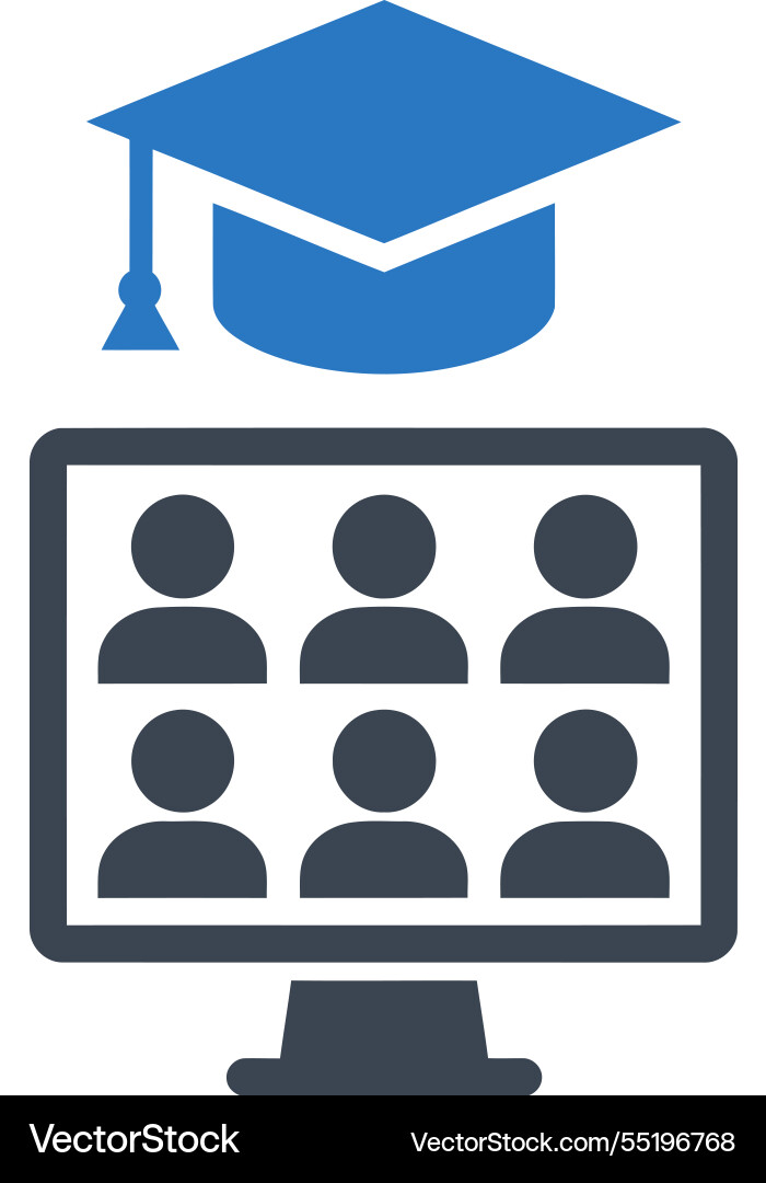 Virtual learning icon Royalty Free Vector Image