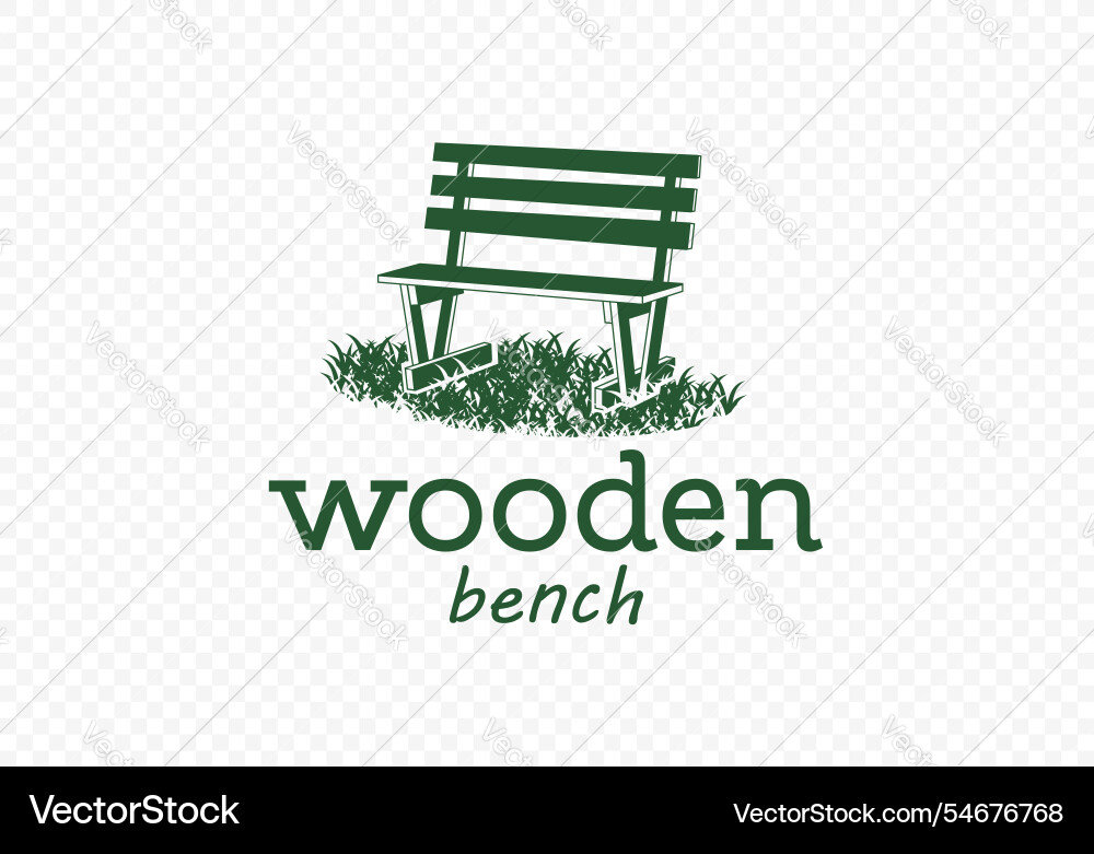 Wooden bench in rustic style city park Royalty Free Vector