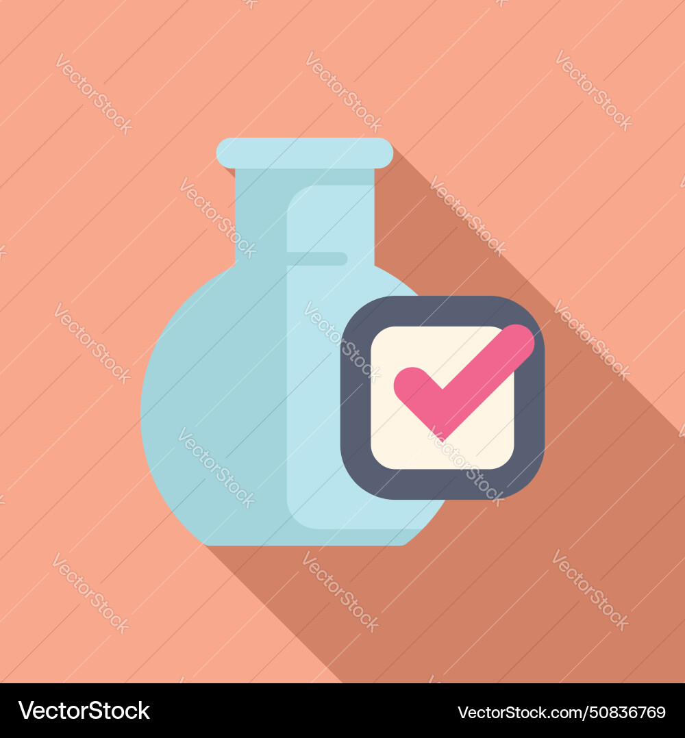 Chemical tested product icon flat approved Vector Image