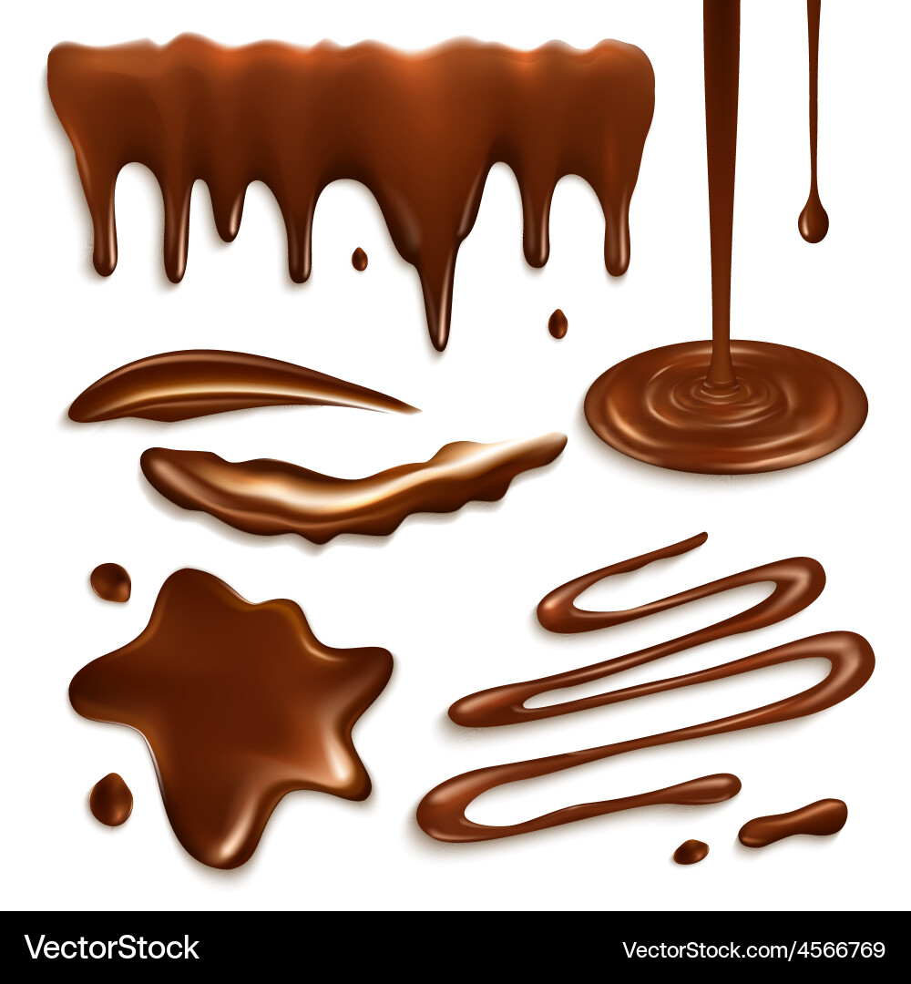 Chocolate drops set Royalty Free Vector Image - VectorStock