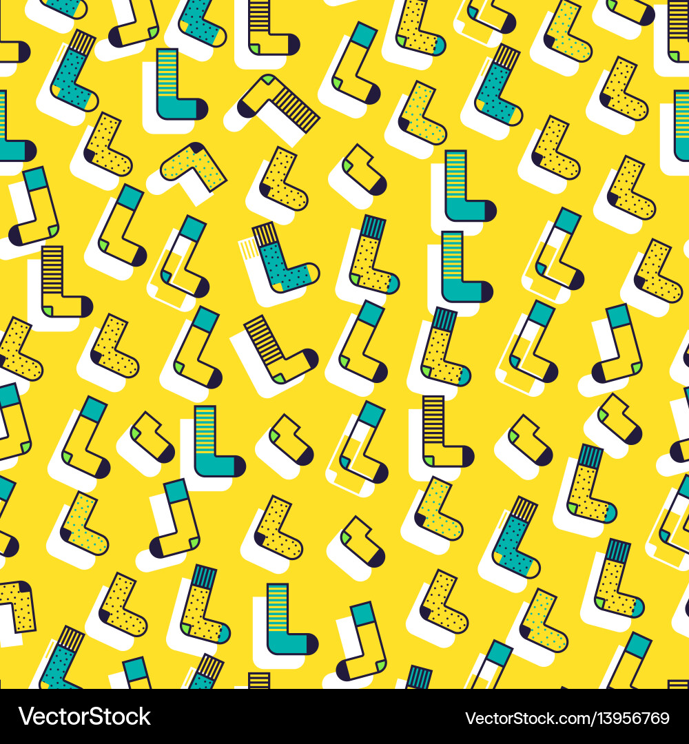 Cute colorful background socks pattern Royalty Free Vector