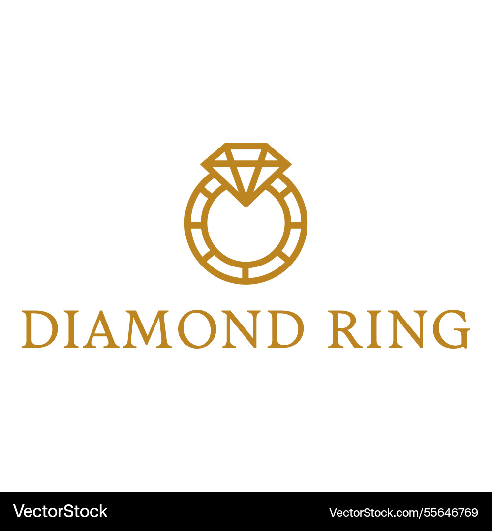 Diamond ring flat minimalist logo design Vector Image