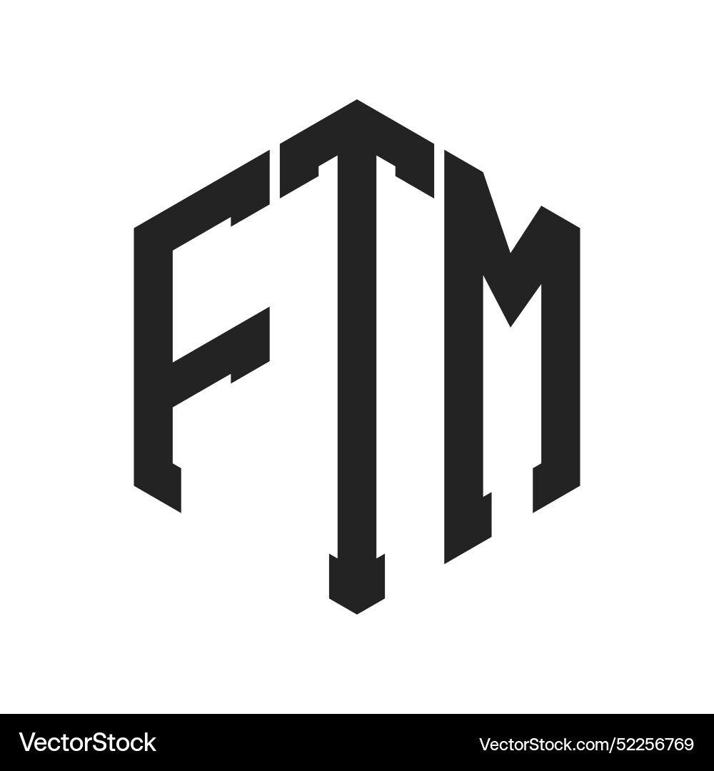 Ftm logo design initial letter monogram Royalty Free Vector