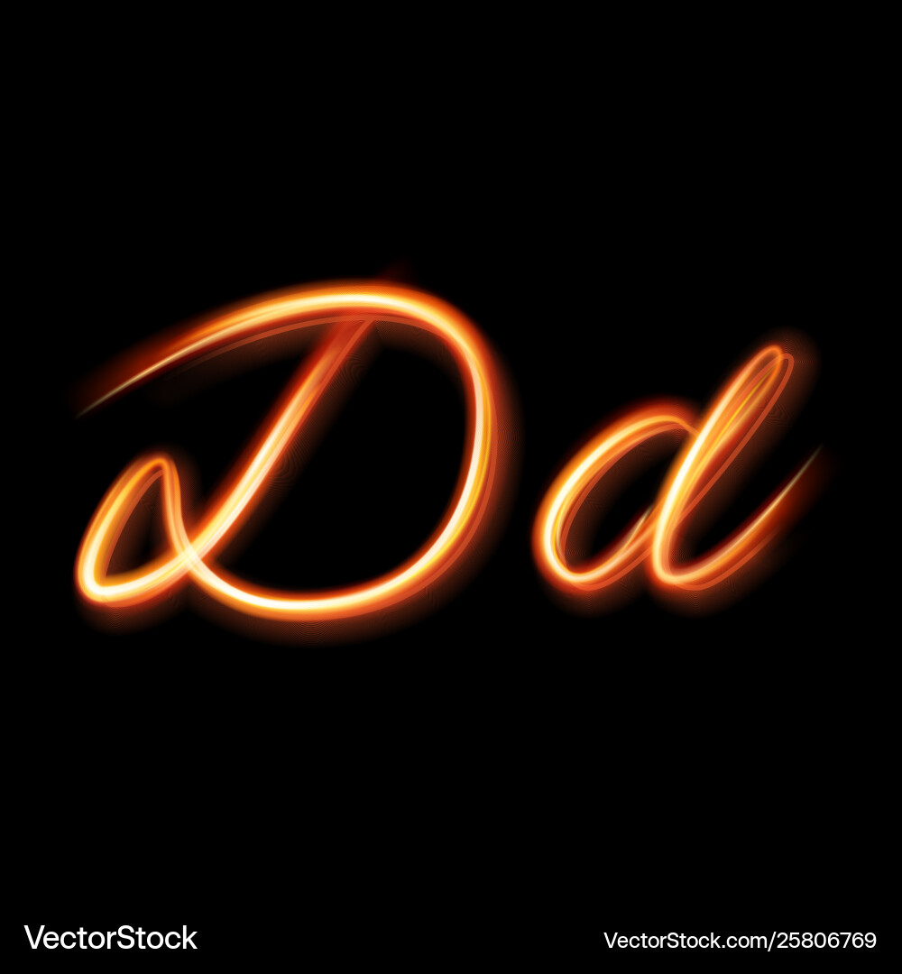 Globus Licht Buchstabe d Hand Beleuchtung Malerei Vektorbild