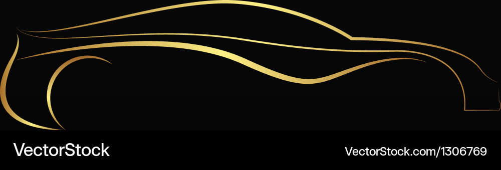 Golden car logo Royalty Free Vector Image - VectorStock