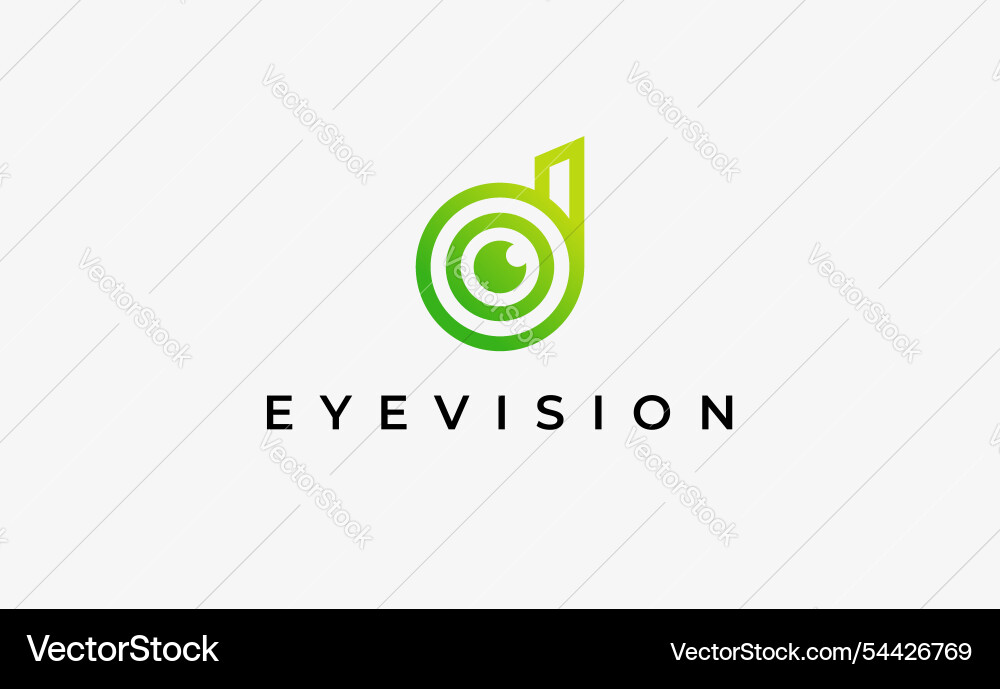Logo letter d and eye vision digital visual Vector Image