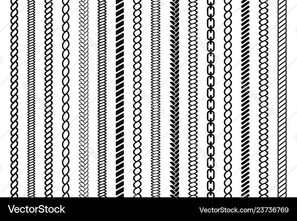 Nautical Chain and Rope Brushes Royalty Free Vector Image