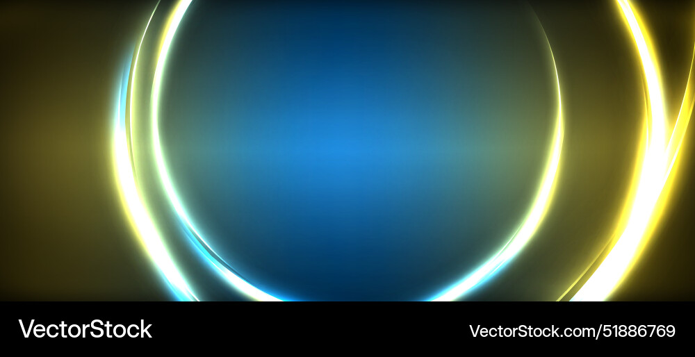 Neon glowing circle rays light round lines Vector Image