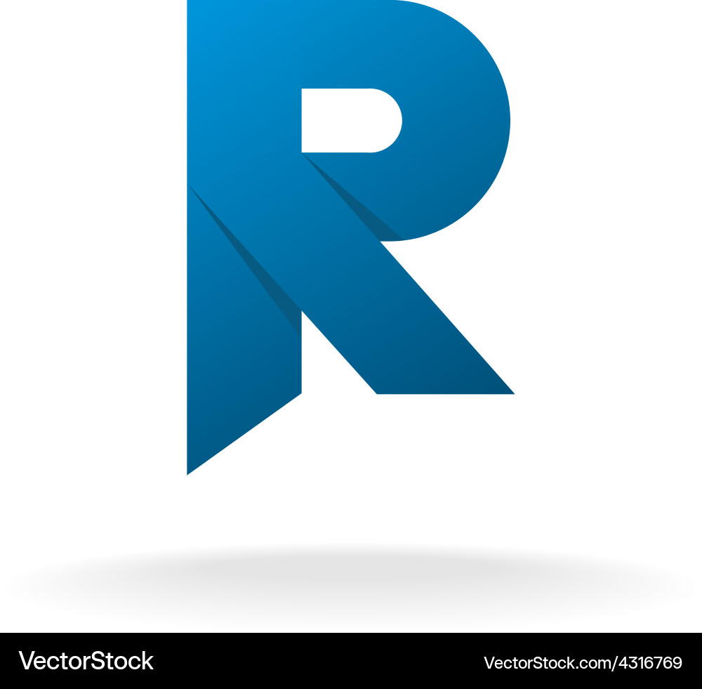 Origami Ribbon R Logo Royalty Free Vector Image