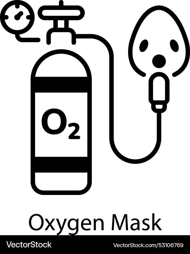 Oxygen mask Royalty Free Vector Image - VectorStock