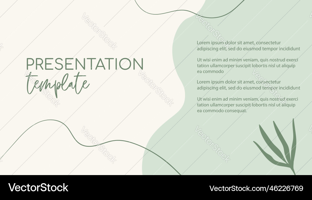 Presentation organic green template natural Vector Image