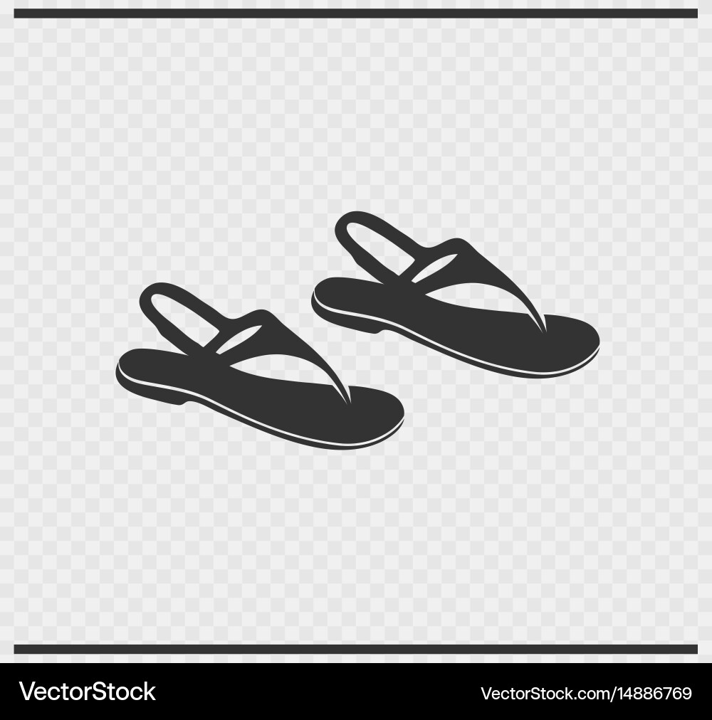 Sandals icon black color on transparent Royalty Free Vector