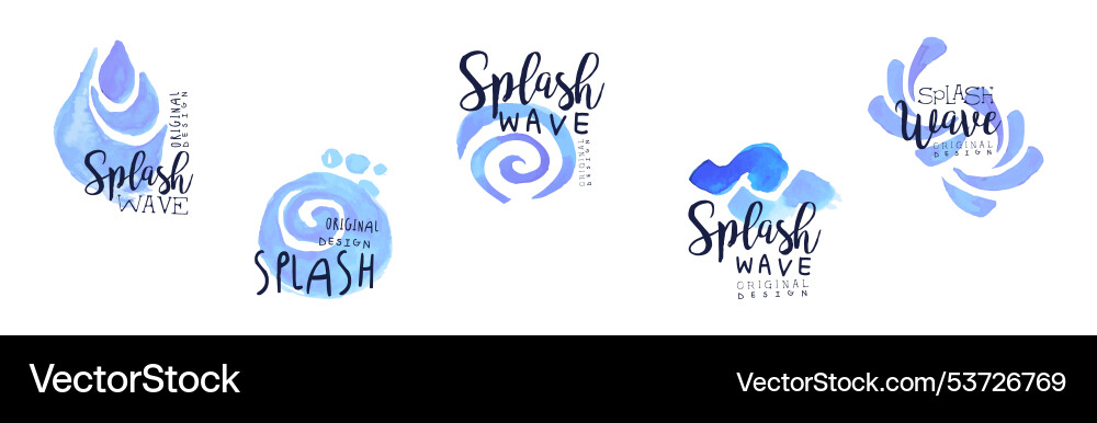 Splash wave logo original design with aqua Vector Image