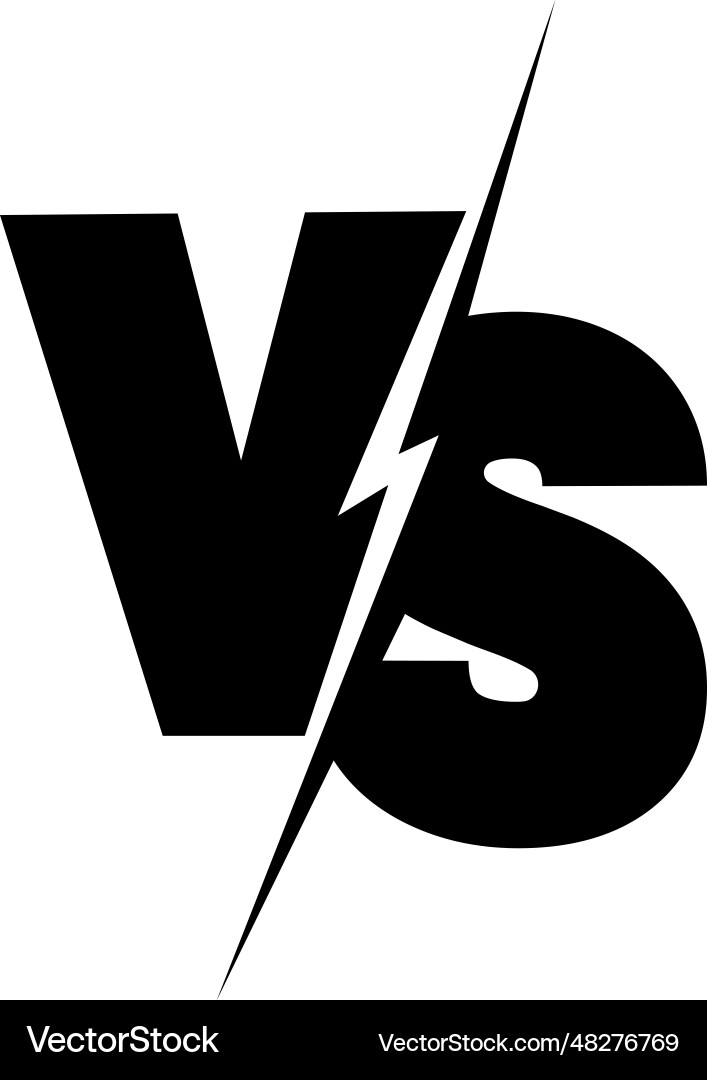 Versus sign black and white symbol Royalty Free Vector Image