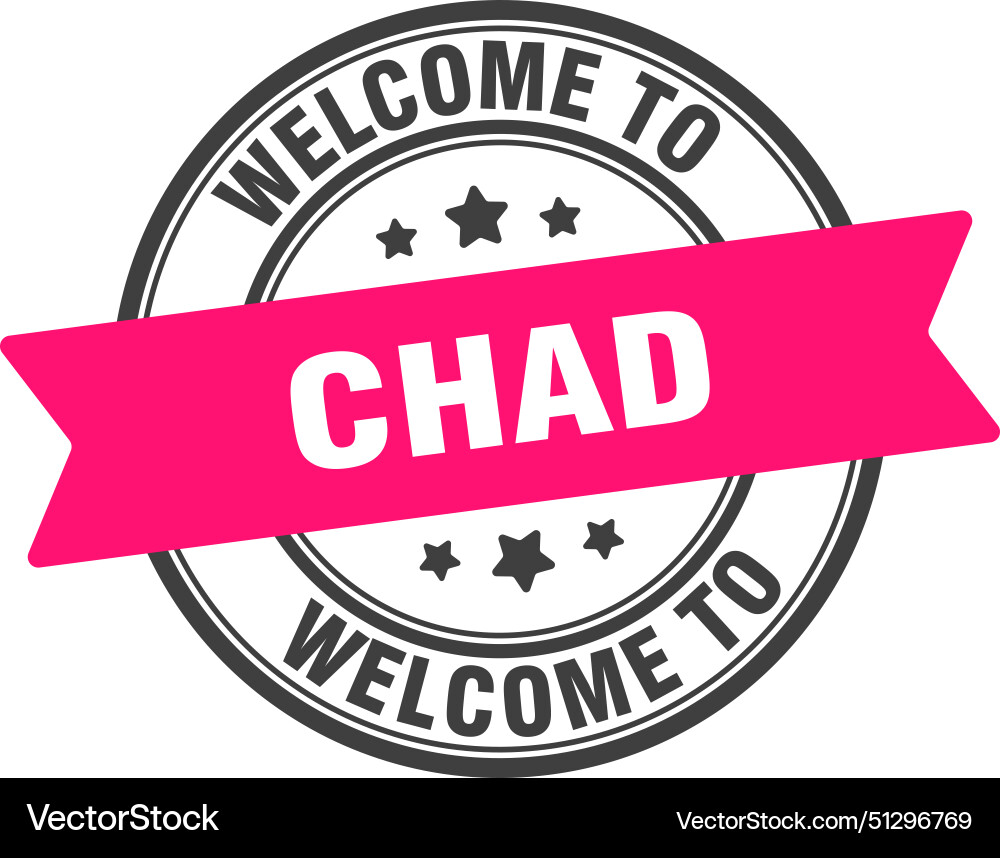 Welcome to chad stamp chad round sign Royalty Free Vector